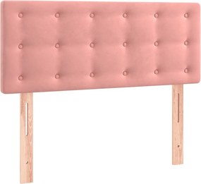 Box spring postel s matrací růžová 90x200 cm samet 3141526