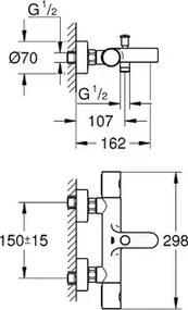 Grohe Precision Get - Termostatická vanová baterie chrom