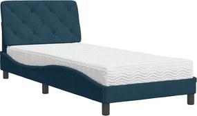 Postel s matrací modrá 90 x 200 cm samet 3208638