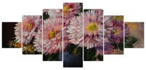 Obraz - Olejomalba, Květiny ve váze (210x100 cm)