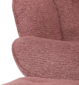 Relaxační křeslo s podnožkou AIRO - růžová látka