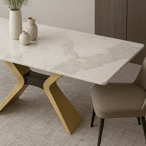 Jídelní stůl Modig M40 180 cm zlatý/mramor