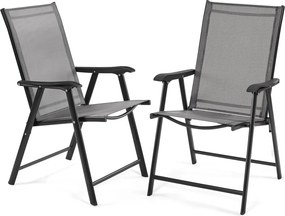 Sada 2 ks – Jídelní židle Yaheetech – šedá, 65 cm (šířka) × 55,5 cm (hloubka) × 93,5 cm (výška) (267339867816)