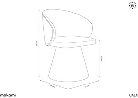 Krémové čalouněné jídelní křeslo Uala – Makamii