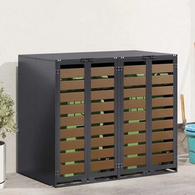 Úložný box na 3 popelnice Ocel Antracit 3394768