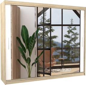 ADRK Furniture Skříň s posuvnými dveřmi a zrcadlem CHESTER 250 ADRK-SW-CHE-SW-250