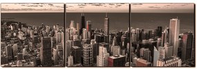 Obraz na plátně - Mrakodrapy v Chicagu- panoráma 5268FB (90x30 cm)