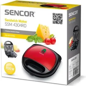 SENCOR SSM 4304RD červená / Sendvičovač / 700 W