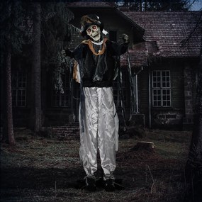 HOMCOM Halloween duch, Halloween dekorace, zvuková funkce, s pohybovým senzorem a LED světly, 101 cm x 64 cm x 178 cm