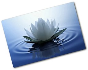Wallmuralia Deska na krájení skleněná Vodní lilie 80x52 cm