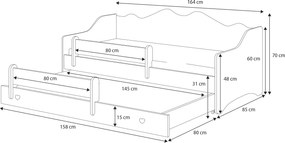 ADRK Furniture Dvojitá postel s matracemi EMKA II Pink 160x80