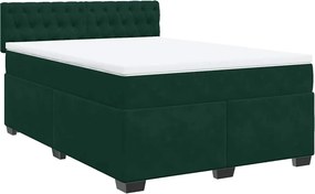 Box spring postel s matrací tmavě zelená 160x200 cm samet 3288663