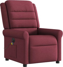 Elektrické masážní polohovací křeslo vínové textil 3303307