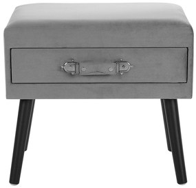 Noční stolek šedý samet EUROSTAR Beliani