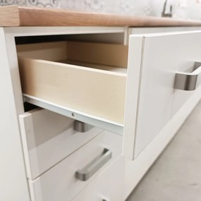 Levná kuchyňská linka EKO WHITE | 220 cm | bílá mat