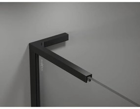 Mexen Kioto-X, L sprchová zástěna 100 x 200 cm, 10mm čiré sklo, černý profil, 800-100-107-70-00-X