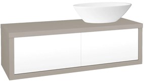 Dřevojas Koupelnová skříň STORM SZZ2 120 (umyvadlo Triumph) Varianta: D03 Cafe / L01 Bílá vysoký lesk / Pravé