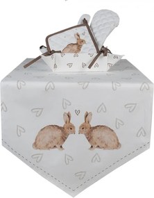 Bavlněná chňapka / podložka pod hrnec se vzorem králíčků Bunnies in Love – 20x20 cm