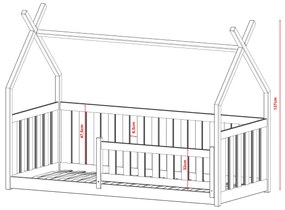 Legno Dětská postýlka týpí BODIO borovice Rozměr (cm): 80x180