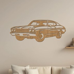 dřevo života Dřevěný obraz Chevrolet Chevelle SS F235 Zvolte rozměr (cm): 95x37, Zvolte barvu dekoru: Buk