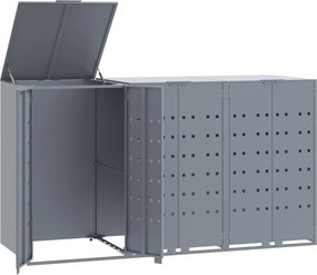 Box na 3 popelnice šedý 207 x 79 x 117 cm ocel 3279988