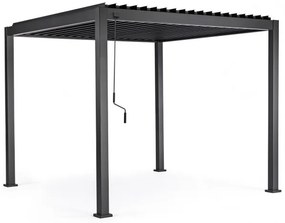 BIZZOTTO Antracitová hliníková pergola s uzavíracími lamelami OCEAN 3x3 m 0795771