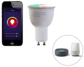 Smart spot rezavě hnědá se dřevem vč. 2 WiFi GU10 - Gina