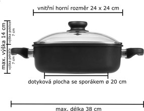 AMT Gastroguss Titanový pekáč 24 x 24 x 7 cm / 2.8 l s poklicí