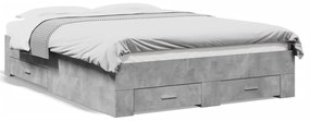 Rám postele se zásuvkami betonově šedý 120 x 190 cm kompozit - Default Title
