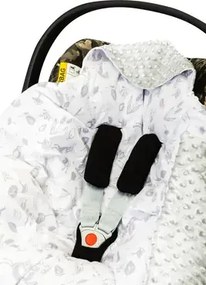 Bomimi Zavinovací deka do autosedačky minky lesní zvířátka, šedá