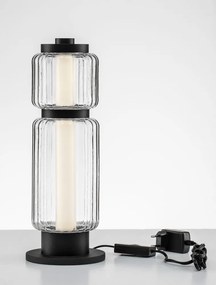 Matně černá skleněná LED stolní lampa (výška 39 cm) Liesa – Nova Luce