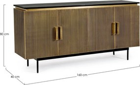 Černá/v přírodní barvě komoda 160x80x40 cm Virat – Bizzotto
