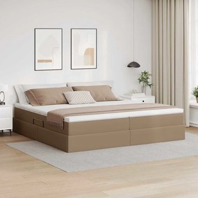Postel s úložným prostorem a matrací Cappuccino 200 x 200 cm 3370181