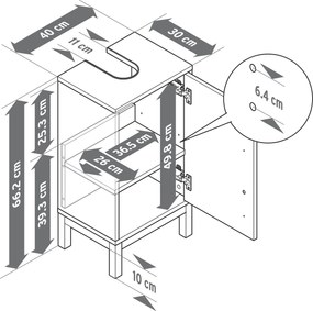 Tchibo - Malá skříňka pod umyvadlo »Eklund« - barva: šedá