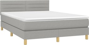 Box spring postel s matrací světle šedá 140 x 190 cm textil 3140689