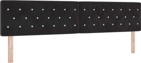 Postel s boxspringem s matrací s čelo Černá 200 x 200 cm samet 3339130