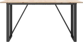 Jídelní stůl s O rámem 160 x 80 x 75 cm borové dřevo a ocel 3282677