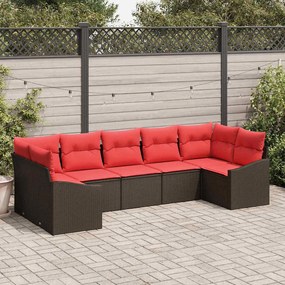 Set pohovek 7 ks Hnědá polyratan 3346874