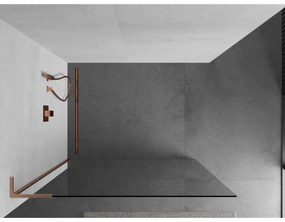 Mexen Kioto L, sprchová zástěna Walk-In 100 x 200 cm, 8mm čiré sklo, měděný matný profil, 800-100-103-65-00