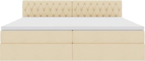 Postel s úložným prostorem a matrací Krémová 200 x 200 cm Samet 3370597