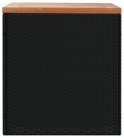 Petromila Zahradní úložný box černý 110x50x54 cm polyratan akáciové dřevo