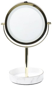 Kosmetické LED zrcadlo ø 26 cm zlaté/bílé SAVOIE Beliani