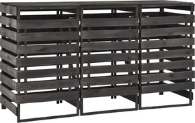 Přístřešek na tři popelnice 210x75x121 cm natřené borové dřevo 315412