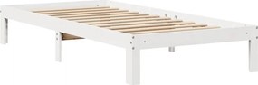 Rám postele se zásuvkami bílý 100 x 200 cm masivní borové dřevo 3301945
