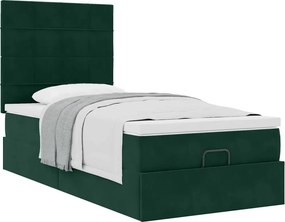 Osmanský rám postele s matracemi tmavě šedá 80x200cm samet 3313436