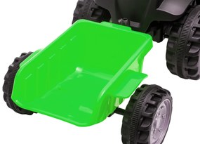 Elektrické autíčko Mini traktor s přívěsem zelené