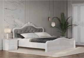 Postel 160 Lux bez rámu + koruna, bílá Luiza