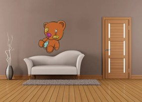 Barevná samolepka na zeď - Starý plyšový medvídek (80x120 cm) - PopyDesign