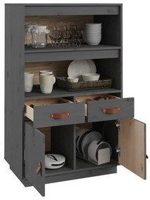 Skříň highboard šedá 67 x 40 x 108,5 cm masivní borové dřevo,  820159