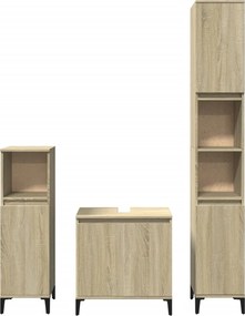 3dílný set koupelnového nábytku dub sonoma kompozitní dřevo 3282655